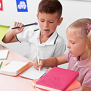 RECHENG retractable cat gel pens,Fine Point 0.5mm black ink,Cute kitty fun ball point pens for girls kids School Office Supplies,12pcs fun pens.