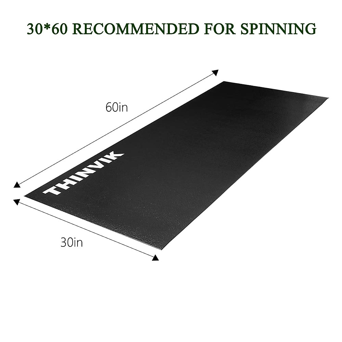 Thinvik Bike Mat PVC Environmental for Peloton Spinning Bike & Wahoo Kickr - Bicycle Trainer Mat for Cycleops Rowe Indoor Cycling Exercise Stationary Bike mat with Stone Texture 30*60in 4mm thickness