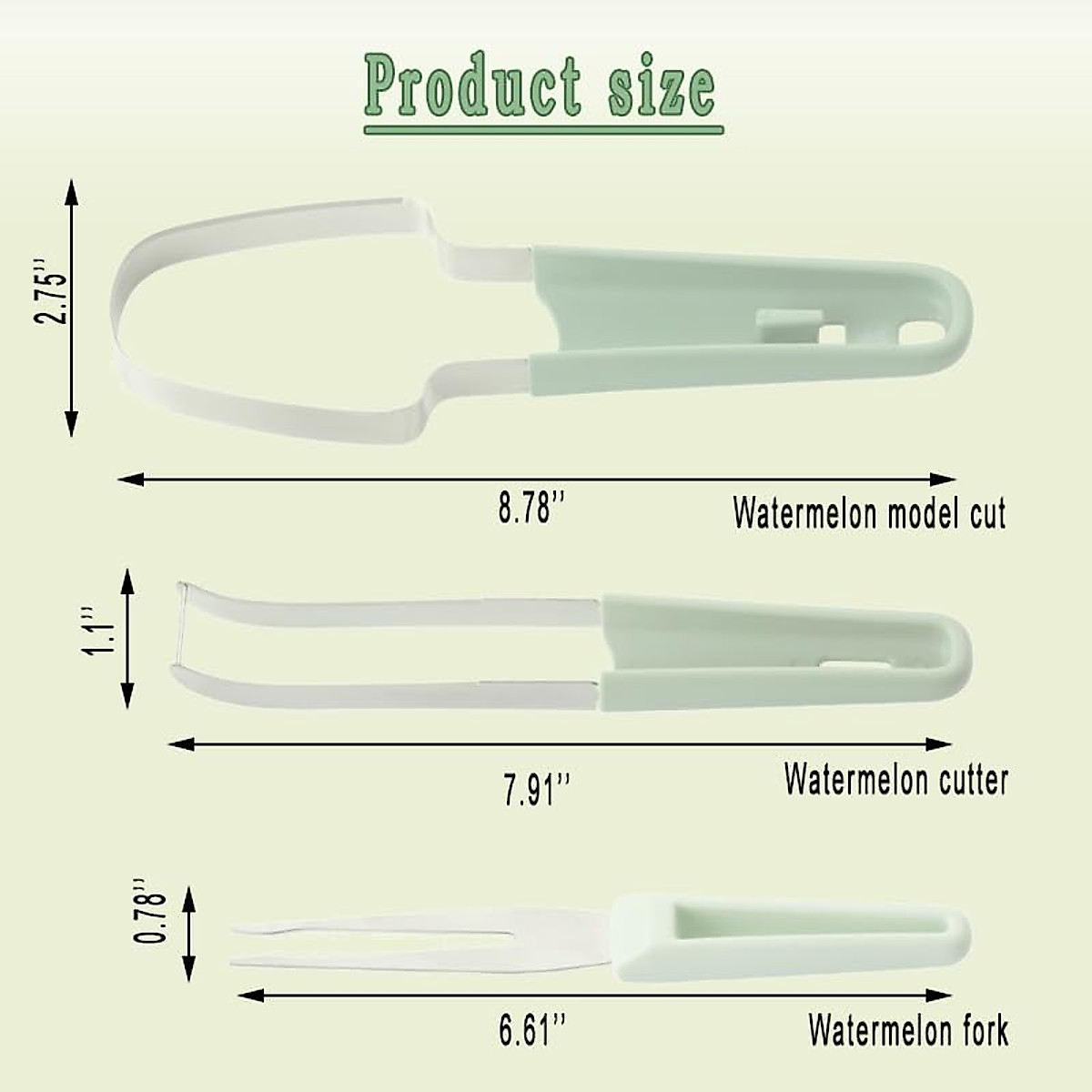 3-in-1Watermelon Cutter Slicer,Watermelon Cutter Slicer Tool,Stainless Steel Watermelon Slicer Cutter,Portable Fruit Cutter Set for Home,for Camping, Encourages Kids' Hands-On Skills,1pcs.