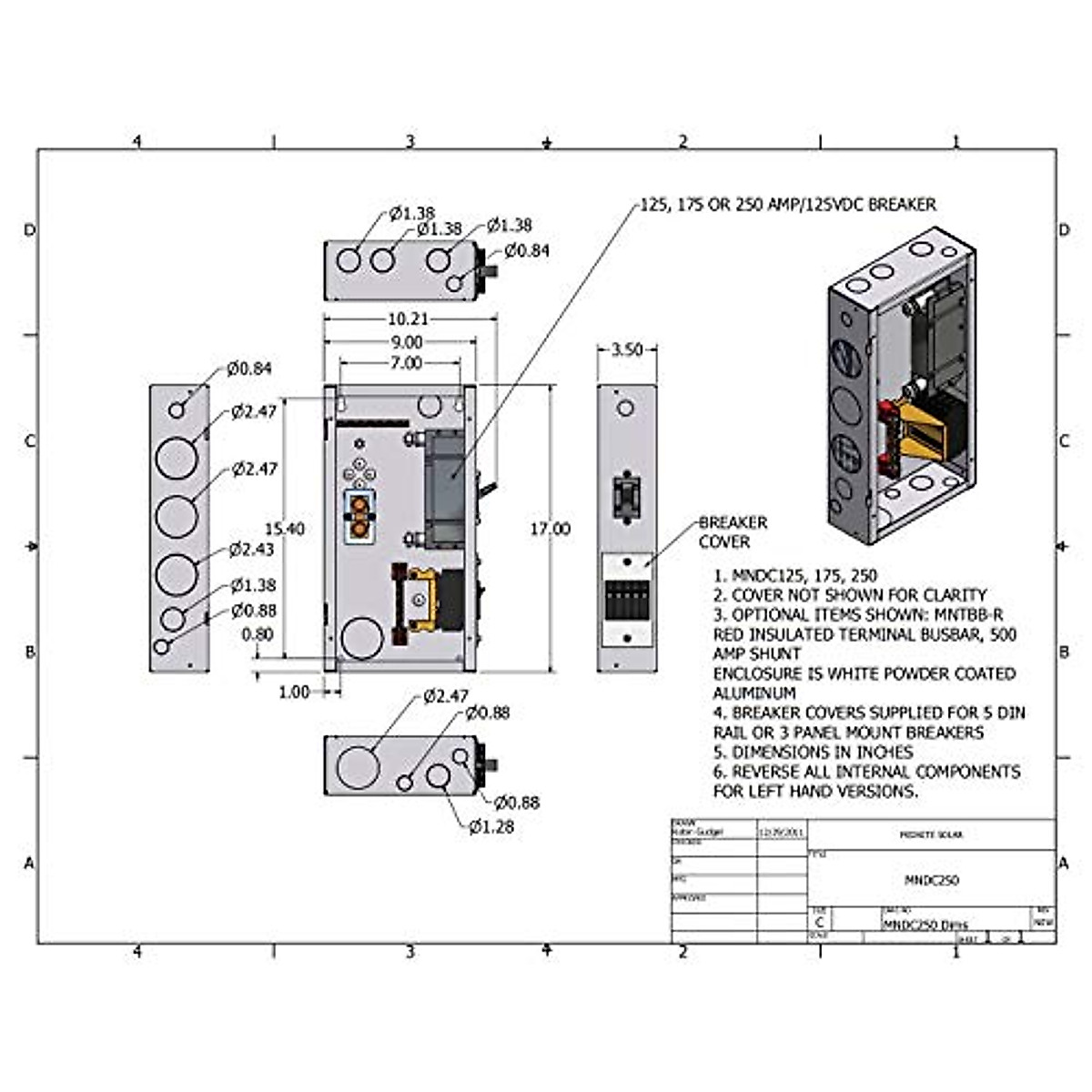 MidNite Solar MNDC250 Plus Mini-DC Disconnect