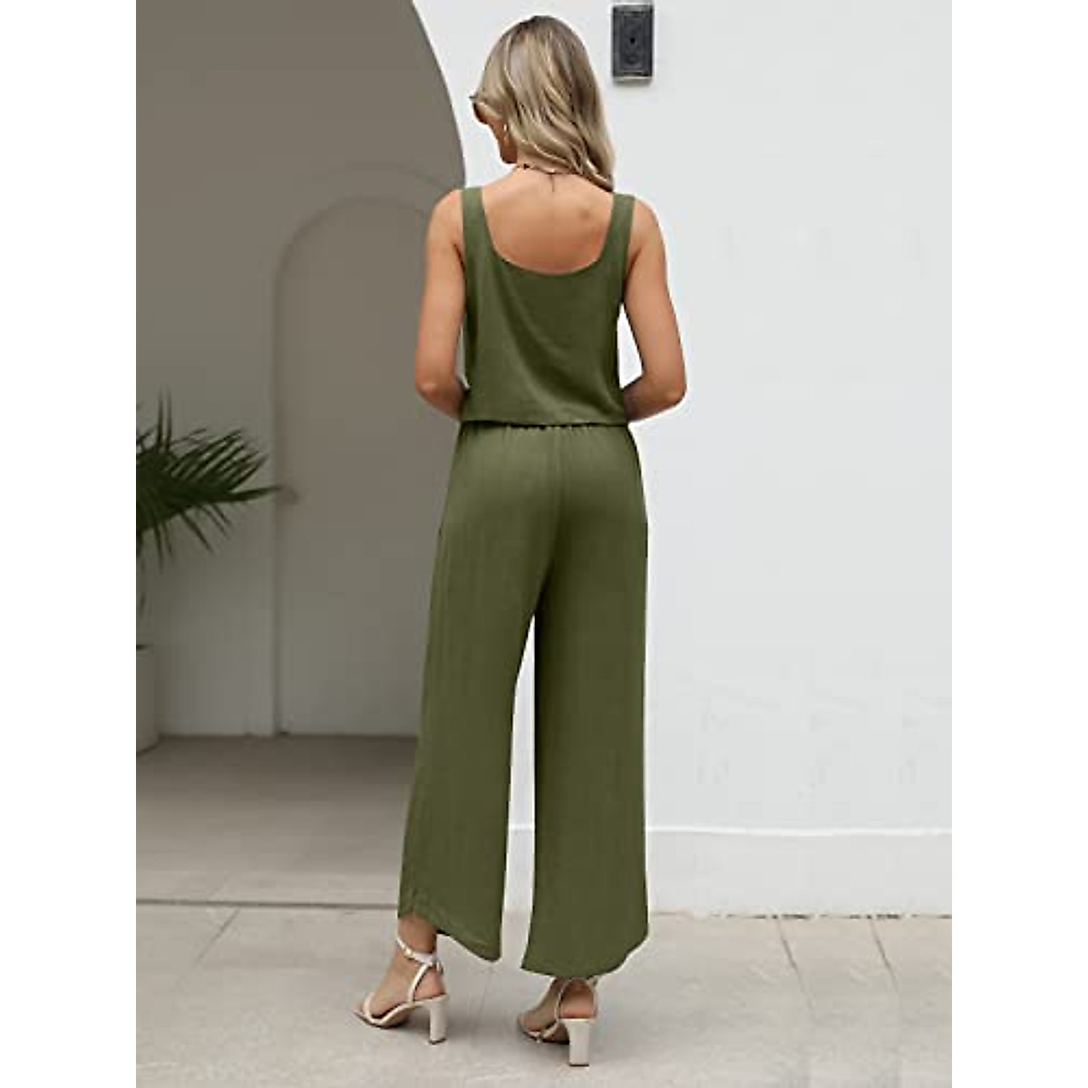 AUTOMET Summer Vacation Outfits 2 Two Piece Matching Sets for Women 2023 Casual Comfy Spring Fashion Clothes Linen Dressy Jumpsuits