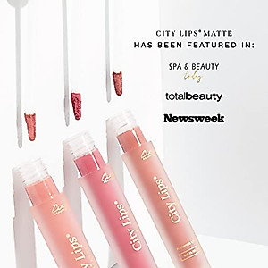 City Beauty City Lips Matte - Plumping Liquid Lipstick - Hydrate & Volumize - All-Day Wear - Hyaluronic Acid & Peptides Visibly Smooth Lip Wrinkles - Cruelty-Free (Blush Rose Matte)