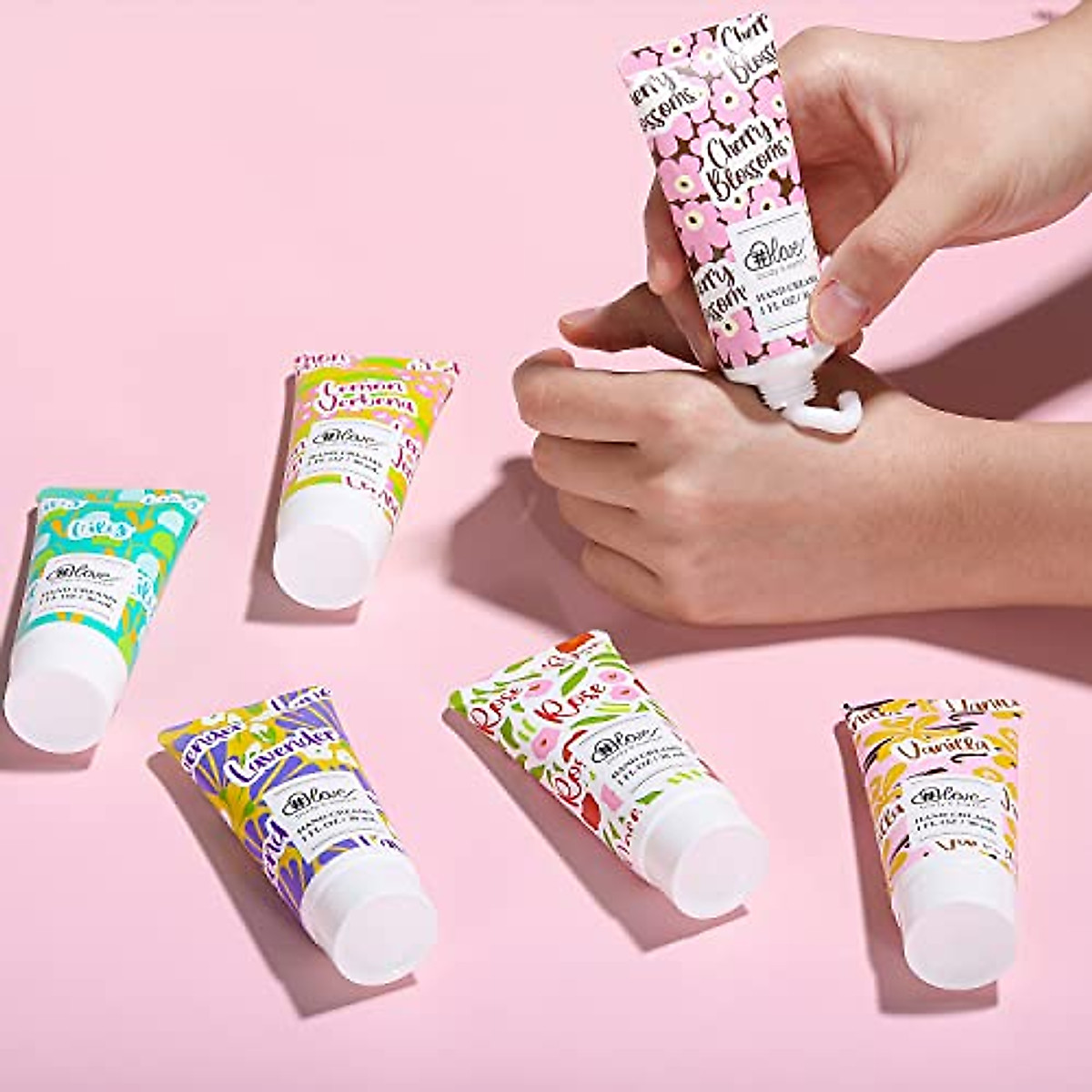 Hand Cream Gift Set - Hand Lotion Gift Set for Dry Crack Hands, Travel Moisturizing Hand Lotion with Vitamin E, Hand Cream Gift Set for Women Christmas Birthday Valentine. Pack of 6,1.0 oz Tube