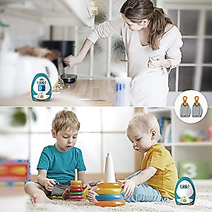 TimeFlys Audio Baby Monitor OL Portable, Two-Way Talk, Long Range up to 1000 ft, Temperature Monitoring and Warning, Lullabies, Vibration, LCD Display, 1 Adaptor 1 Set of Rechargeable Battery