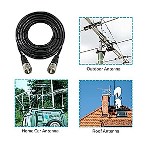 Coax Cable - Coaxial Cable Connector - 6ft Antenna Cable - Coax Connector - Coax Cable Connector - RG8X Coaxial Cable - UHF Antenna Cable - Male To Male Cable - RG8X Coax - 1.8 Meters - STEREN 205-706