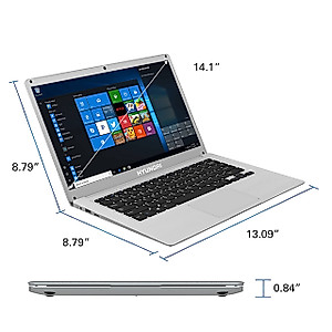 HYUNDAI [New 14" Inch Laptop | High Performance Business and Student Laptop | 8GB RAM - 128GB SSD Storage | Intel N4120 | Windows 10 Home | Expandable Storage | WiFi & Bluetooth | Silver