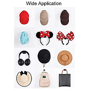 Adhesive Ear Headband Hooks for Wall ( Pack of 10) - Strong Hold Ear Headband Organizer, No Drilling Hairband Holder Rack, Wall Mount Ear Hair Band Hanger Display for Storage Collection, White