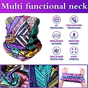 Candygirl 6PCS Neck Gaiter Face Mask Scarf Magic Sun UV Protection Headband Face Cover Bandana for Workout Yoga Hiking Cycling