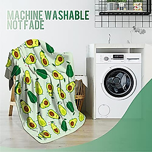Levens Avocado Blanket Gifts for Women Girls Boys, Adorable Fruit Decoration for Home Bedroom Living Room Crib Couch, Super Soft Cozy Smooth Lightweight Throw Blankets Green 50"x60"