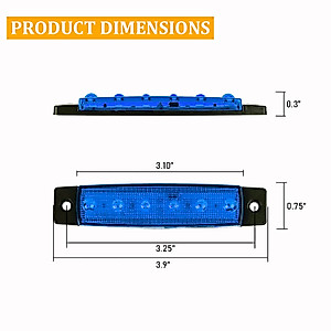 PSEQT LED Boat Interior Lights Marine Courtesy Light Strip Deck Transom Cockpit Navigation Lighting Waterproof for Fishing Pontoon Kayak Yacht Sailboat (Blue 10Pcs)