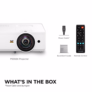 ViewSonic PS502X 4000 Lumens XGA HDMI Short Throw Projector for Education and Office(Renewed)