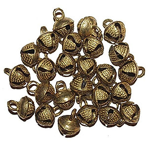 eSplanade 100 Pcs Indian Brass Anklets/Ghungroo Bells Loose Beads Bellydance Music Classes Craft gold