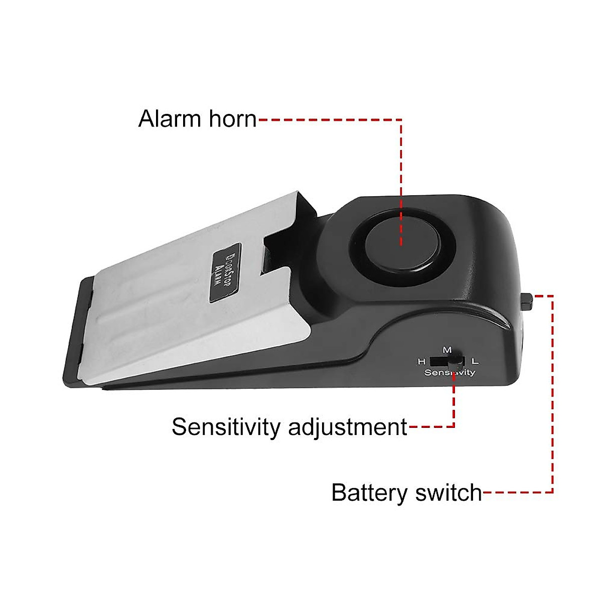 Sonew 120dB Wedge Shaped Door Stop Alarm Home Travel Security System Alert Burglar (Not Included Battery)