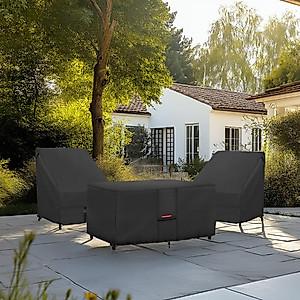 Porch Shield Patio Fire Pit Cover - Waterproof 600D Outdoor Rectangular Fire Table Cover Deck Box Protector - 54 x 28 inch, Black