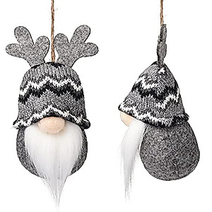 10 Pcs Christmas Tree Hanging Gnomes Ornaments, Elk Swedish Handmade Plush Gnome Santa Elf Walls, Stairs, Windows Hanging Home Decor Holiday Decorations