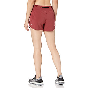Amazon Essentials Women's Standard-Fit Ruched Waistband Woven Running Short (Previously Core 10), Ruby Red, Medium