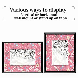 Lakiniss 5x7 Picture Frame, Picture Frames for Wall Eco Friendly Wood 5x7 Frame Durability Black Frames Poster Frames Gallery Photo Frame Picture Frames 5x7 (Flora Exploration Prints)