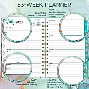 Planner 2023-2024 - Jul.2023 - Jun.2024, Academic Planner 2023-2024, 2023-2024 Planner Weekly & Monthly with Tabs, 6.3" x 8.4", Hardcover with Back Pocket + Thick Paper + Twin-Wire Binding, Daily Organizer - Green