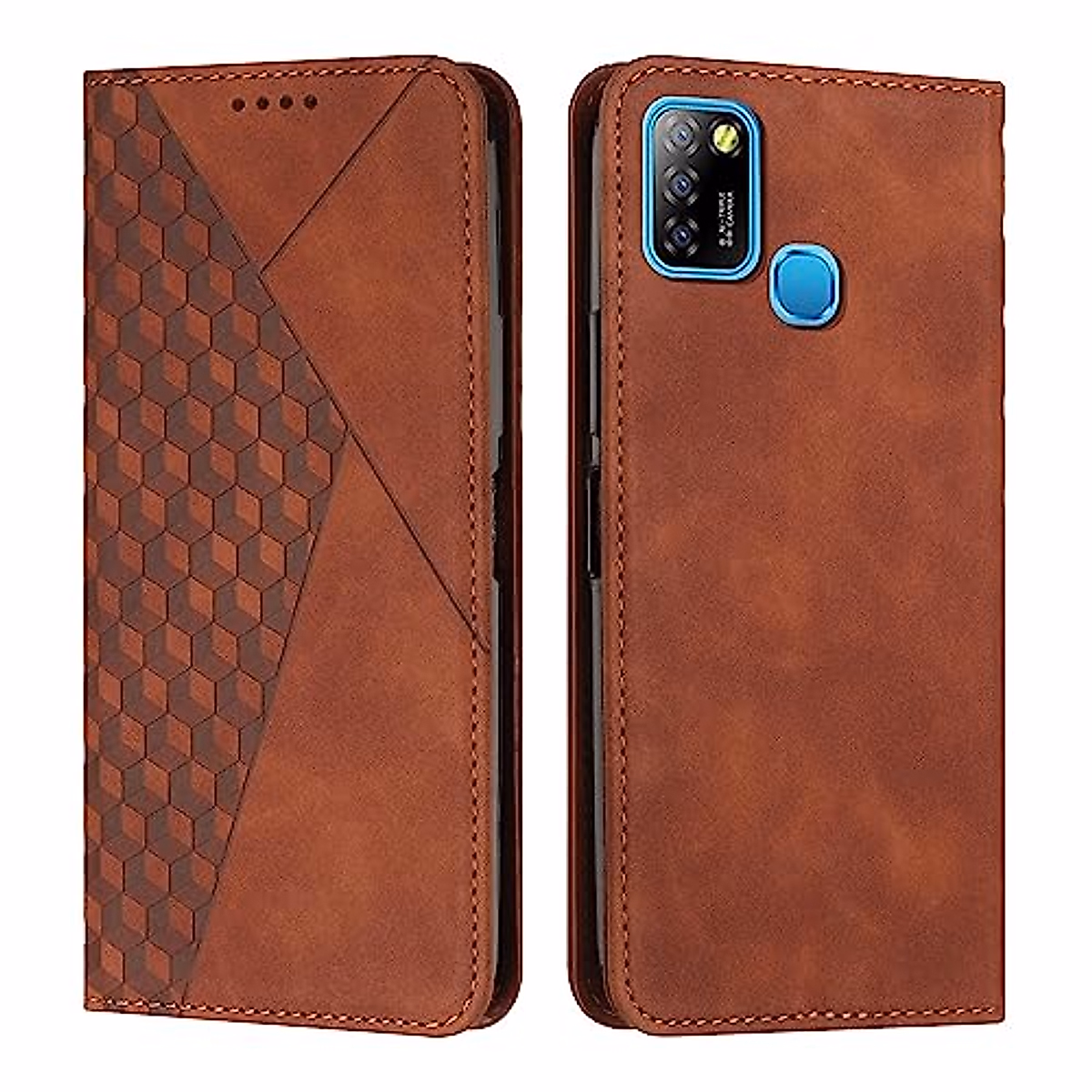 Flip Cases Smartphone Compatible with Infinix Hot 10 Lite Wallet Leather Case for Cell Phone Magnetic Suction Cup Case for Cell Phone Card Slot Stand Flip Phone Case Compatible