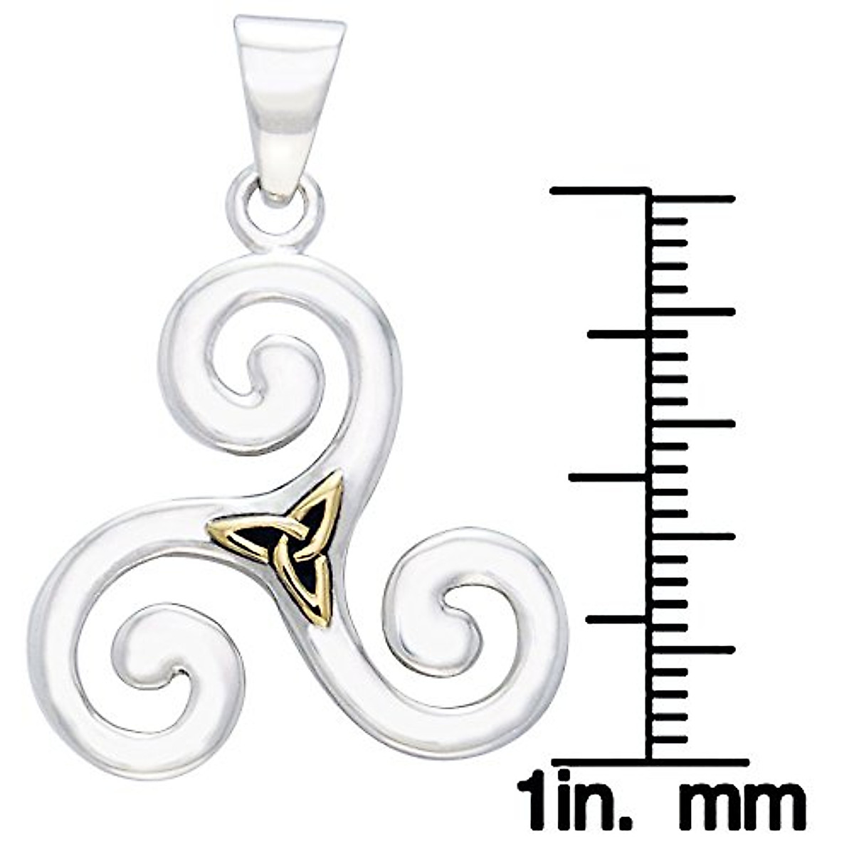 Jewelry Trends Celtic Triskele with Gold-Plated Trinity Knot Sterling Silver Pendant