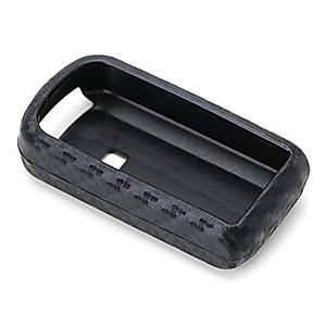 iJDMTOY Carbon Fiber Pattern Soft Silicone Key Fob Cover Case Compatible with Mitsubishi Lancer Evolution or Outlander