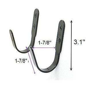 AUXPhome Wall Mount Laundry Rooms Ironing Board Hook Holder Storage White/Black Organizer Display Racks/Wall-Mounted Iron Rest Hanging Ironing Board Holder - Durable Steel - Black