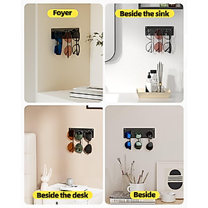 MaxGear Sunglasses Organizer 3 Pack, Wall Glasses Holder, Acrylic Sunglasses Display, Eyeglass Organizer for Multiple Glasses for Office & Home Decor, Unique Gifts for Husband, Women & Girls, Black