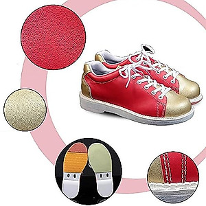 NGARY Womens Bowling Shoes Breathable Non-Slip Lawn Bowl Trainers Lightweight Athletic Sneakers,Red,8