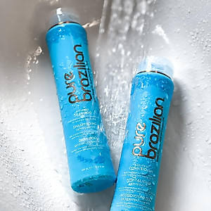 Pure Brazilian Anti-Frizz Daily Shampoo, Salt-Free, Color Safe, with Keratin, Argan Oil & Acai for Prolonged Treatment & Smooth Hair, 13.5 O