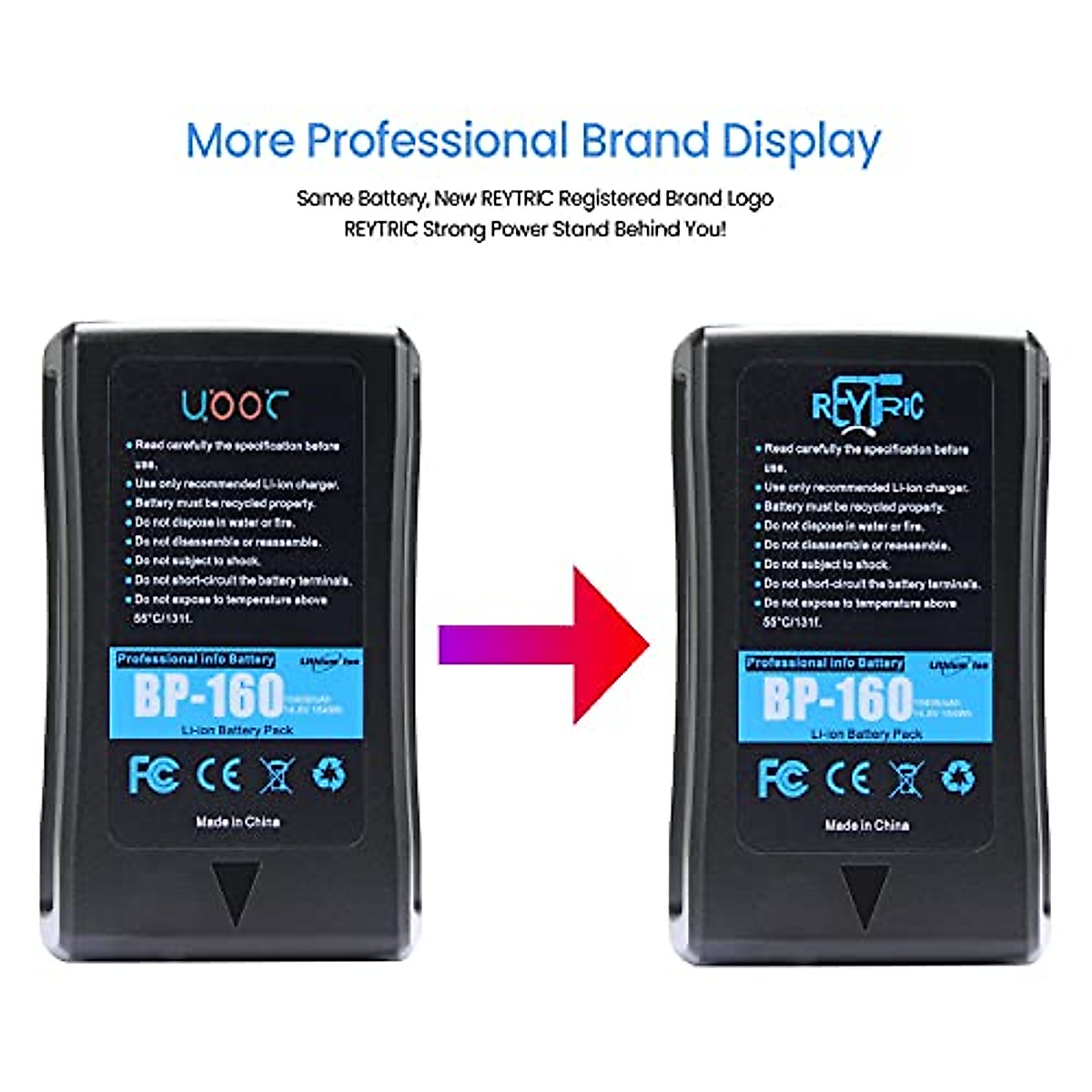 REYTRIC 154Wh(10400mAh) V Mount/V-Lock Battery with D-tap Output Charger and D-Tap Cable Compatible Video Camera Camcorder Broadcast LED Light Replacement Brick for DSLR