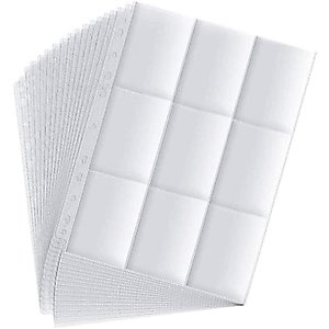 2700 Pockets Trading Card Sleeve Pages,150 Pack Double Side 9-Pocket Trading Card Binder Sleeves Page Protectors Sheet for Skylanders, Pokemon, Top Trumps for 11 Ring Binder