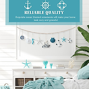 Jetec 26 Pcs Resin Starfish Ornaments Bulk Beach Wedding Bathroom Wall Decor Seashell Sand Dollars Beach Coastal Theme Summer Tree Fish Net Decor