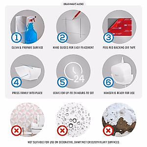 Screwless Wall Mount for Eero 6 Mesh WiFi Holder, Custom Design (NOT Compatible with Eero Pro 6 / Beacon), Strong VHB Adhesive, No Tools, No Mess, White by Brainwavz