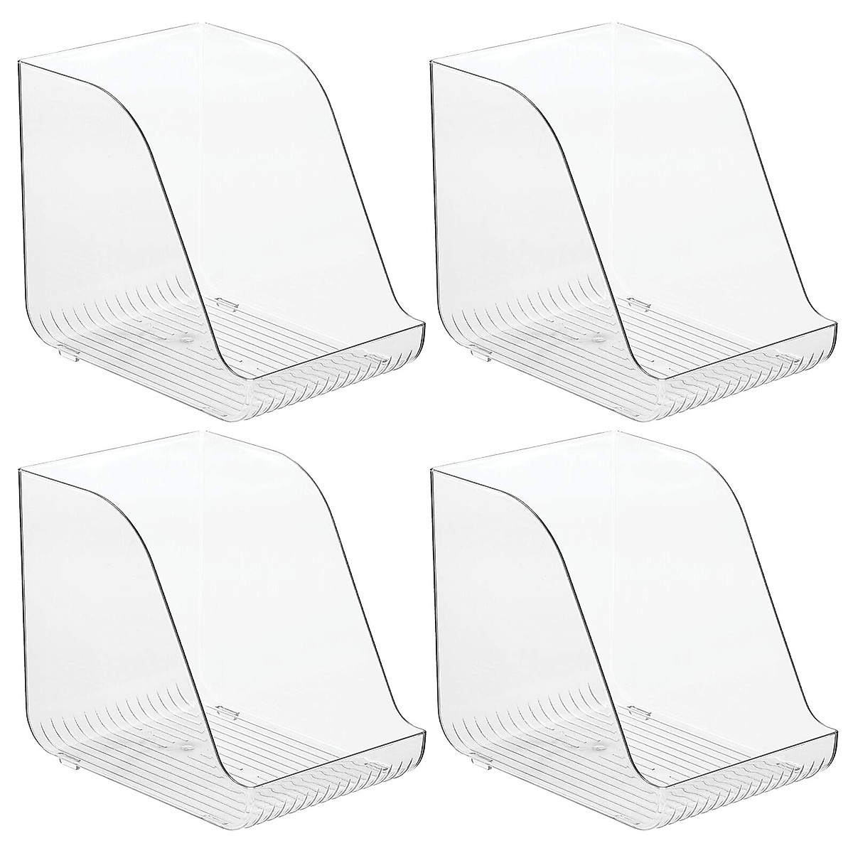 mDesign Compact Plastic Kitchen and Pantry Storage Organizer Bin for Tall Skinny Soda/Pop Cans - Kitchen, Pantry, Refrigerator - 4 Pack - Clear