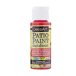 DecoArt Patio Paint 2-Ounce Geranium Red Acrylic Paint
