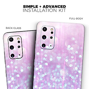 DesignSkinz Pink Unfocused Orbs of Light Protective Vinyl Decal Wrap Skin Cover Compatible with The Samsung Galaxy S20 (Screen Trim & Back Glass Skin)