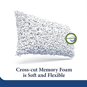 Cosy House Collection Luxury Rayon Derived from Bamboo Shredded Memory Foam Pillow - Adjustable & Removable Fill - Cool & Breathable Cover with Zipper for Side, Back, & Stomach Sleepers (Queen)