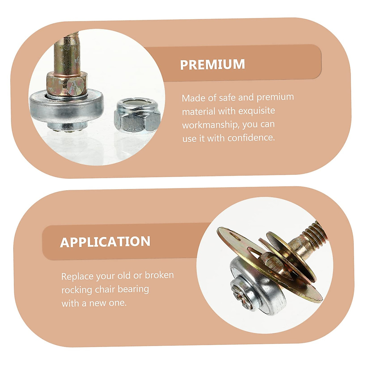 VINTORKY 4pcs Rocking Chair Bearing Rocking Chair Part Mechanic Accessories Mxmm Bearing Chair Linkage Threaded Bearing Furniture Connecting Fitting Iron Office Mechanical Screw