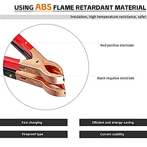 USTOPF1T 12V Battery Charger and Maintainer, Smart Charger Lead Acid Batteries with Clamps for Motorcycles, Trucks, Lawnmowers and Maintenance Charging for Cars, SUVs, RVs