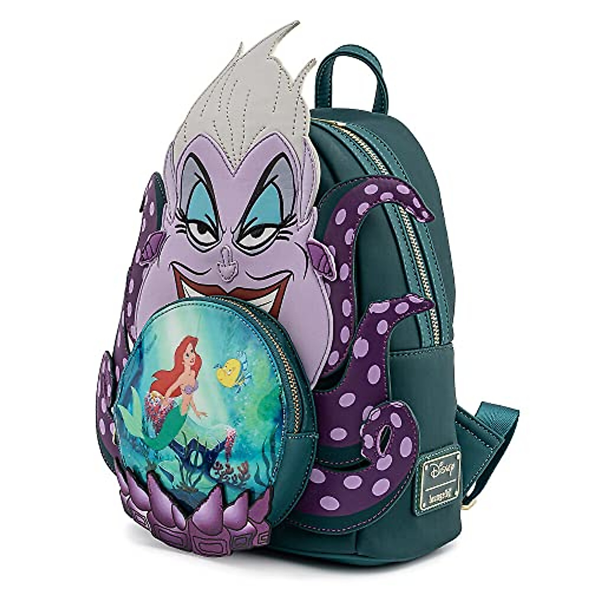 Loungefly Disney Villains Scene Ursula Crystal Ball Womens Double Strap Shoulder Bag Purse