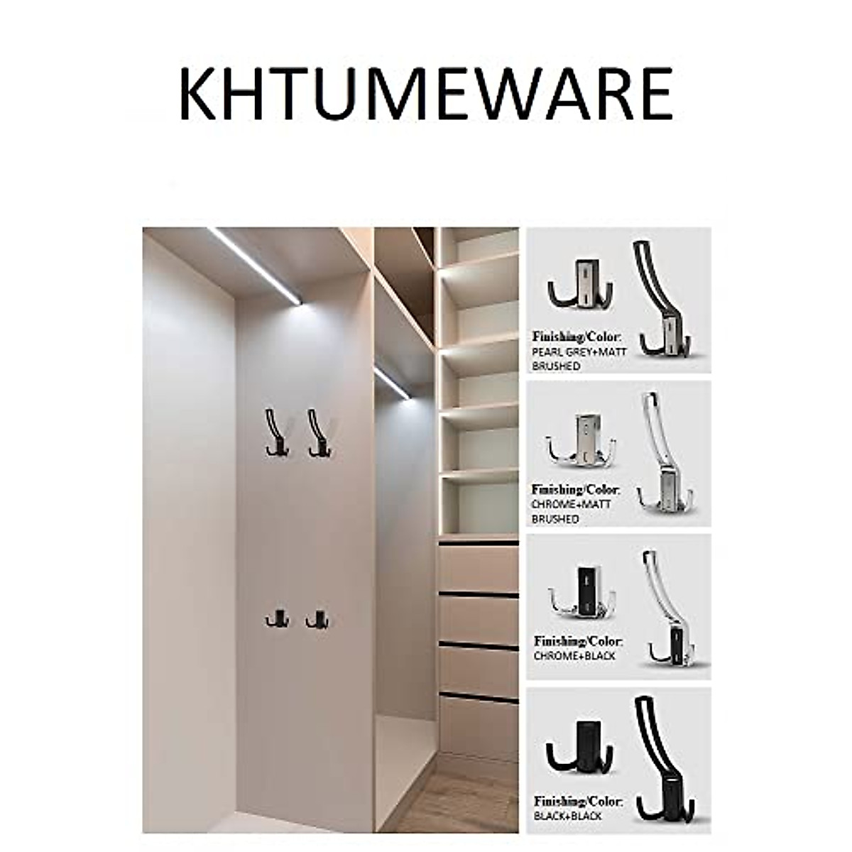 Wall Mounted Coat Hooks 4 Pcs Heavy Duty Black Hardware Robe Hooks Decorative for Single Hanging Coats Towel Cubicle Classroom Kitchen Bath Backpack Hat Hook.(4, Black)