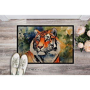 Caroline's Treasures DAC2989MAT Tiger Doormat Front Door Mat Indoor Outdoor Rugs for Entryway, Non Slip Washable Low Pile, 18H X 27W