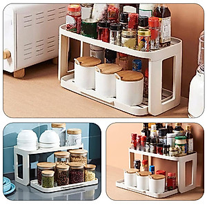 Hemoton Pull Out Shelf Jar Rack Bottle Stand Bathroom countertop Organizer Valet Tray Rack Organizer Storage Shelf Organizer Tray Jewelry Organizer Stand Metal White Make up Corner Frame