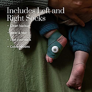 Owlet Accessory Fabric Sock for Smart Sock 3 Baby Monitor, Fits Babies 0 to 18 Months, Deep Sea Green (Sensor and Base Station Not Included)