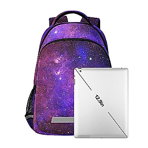 Sletend Teenage Girl’s Boy’s Backpack Middle School Student Bookbag Starry Sky Outdoor Daypack with Reflective Stripes, Large Capacity Printed Children's Backpack Student School Bag