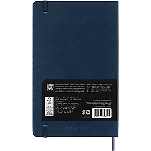 Moleskine Smart Notebook, Large, Ruled, Sapphire Blue, Hard Cover (5 x 8.25)
