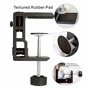 Replacement Heavy Duty C Clamp for 1/2” Base Magnifying Lamp，XINME Desk Lamp，Swing Arm Lamp，Phone Mount，I pad Mount，Tablet Holder，Mic Holder (G2 BLACK)