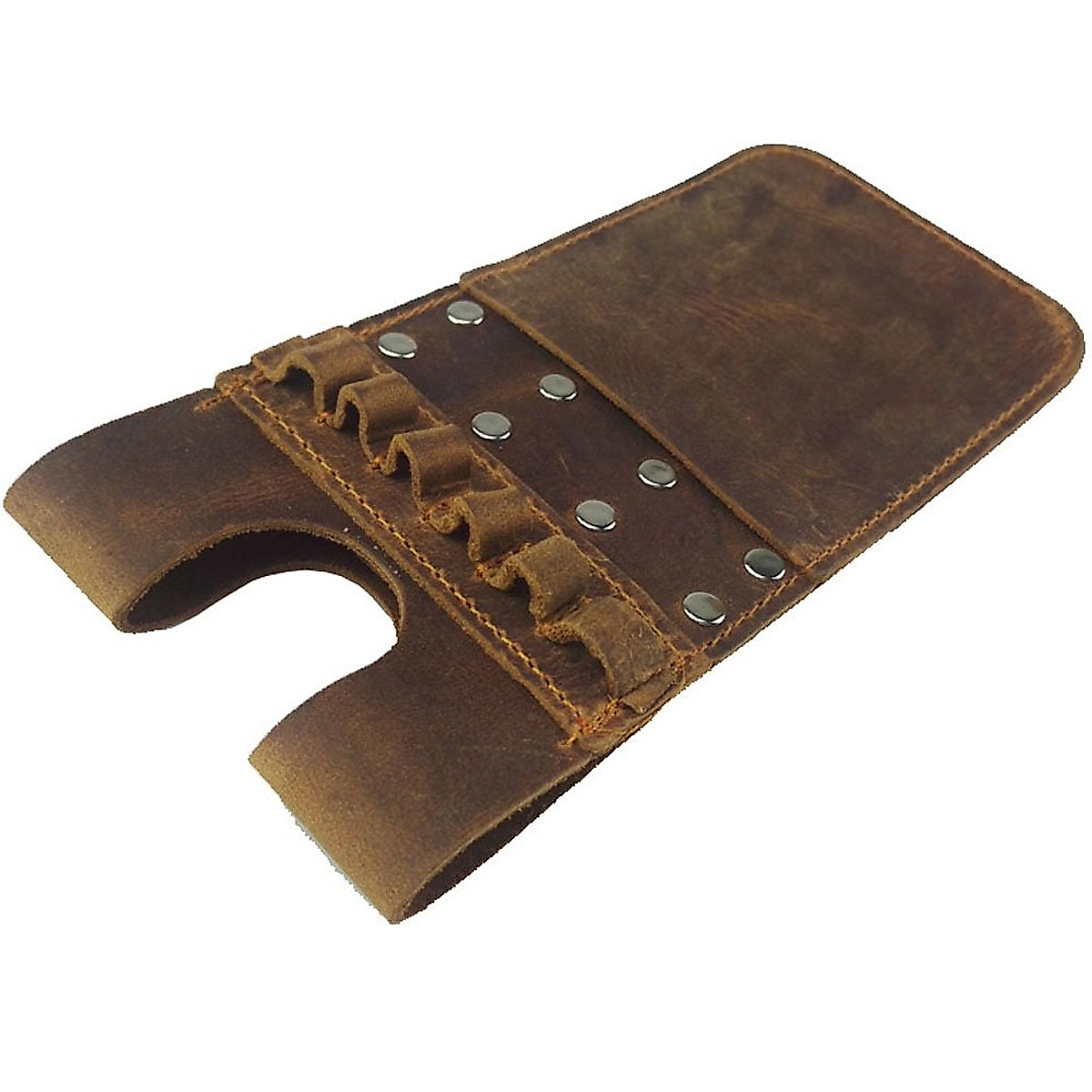 CHINA AMIER ARCHERY Back Pocket Arrow Quiver Horse Leather Pocket Quiver for Holding 6 Pieces Arrows (Brown)