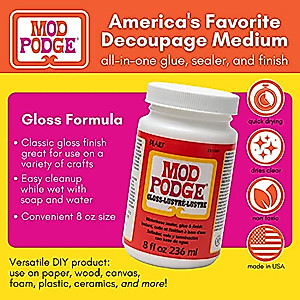 Mod Podge CS11201 Waterbase Sealer, Glue and Finish, 8 oz, Gloss