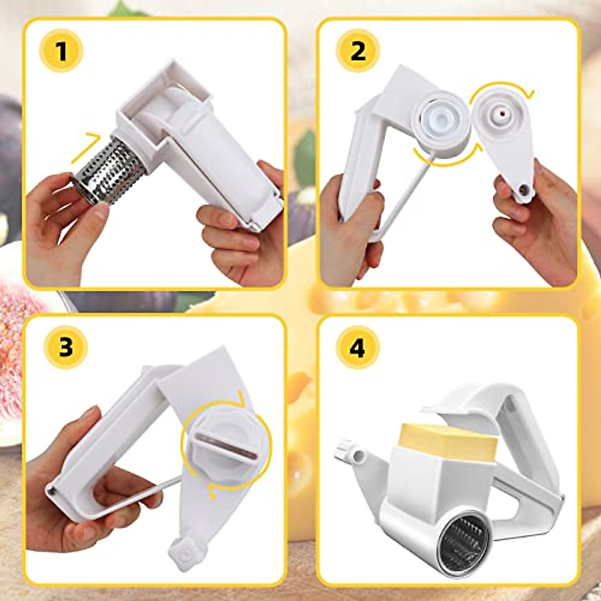 Cheese Grater, Handheld Rotary Cheese Grater, Small Cheese Grater With Handle, For Cheese, Nuts, Vegetables, Chocolate